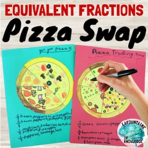 Equivalent Fractions Pizza Swap Hands on Math Activity With Concrete ...