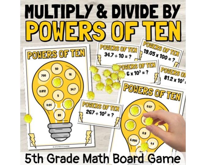 Multiply and Divide by POWERS OF TEN With Exponents 5th Grade Math ...