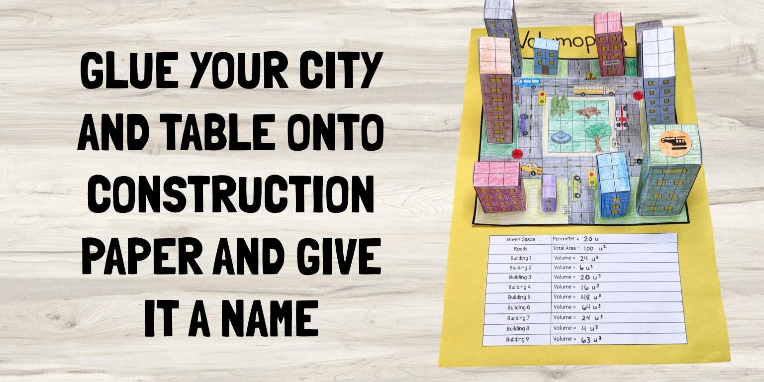 Area, Perimeter, and Volume Design a City Challenge Math Project Based ...