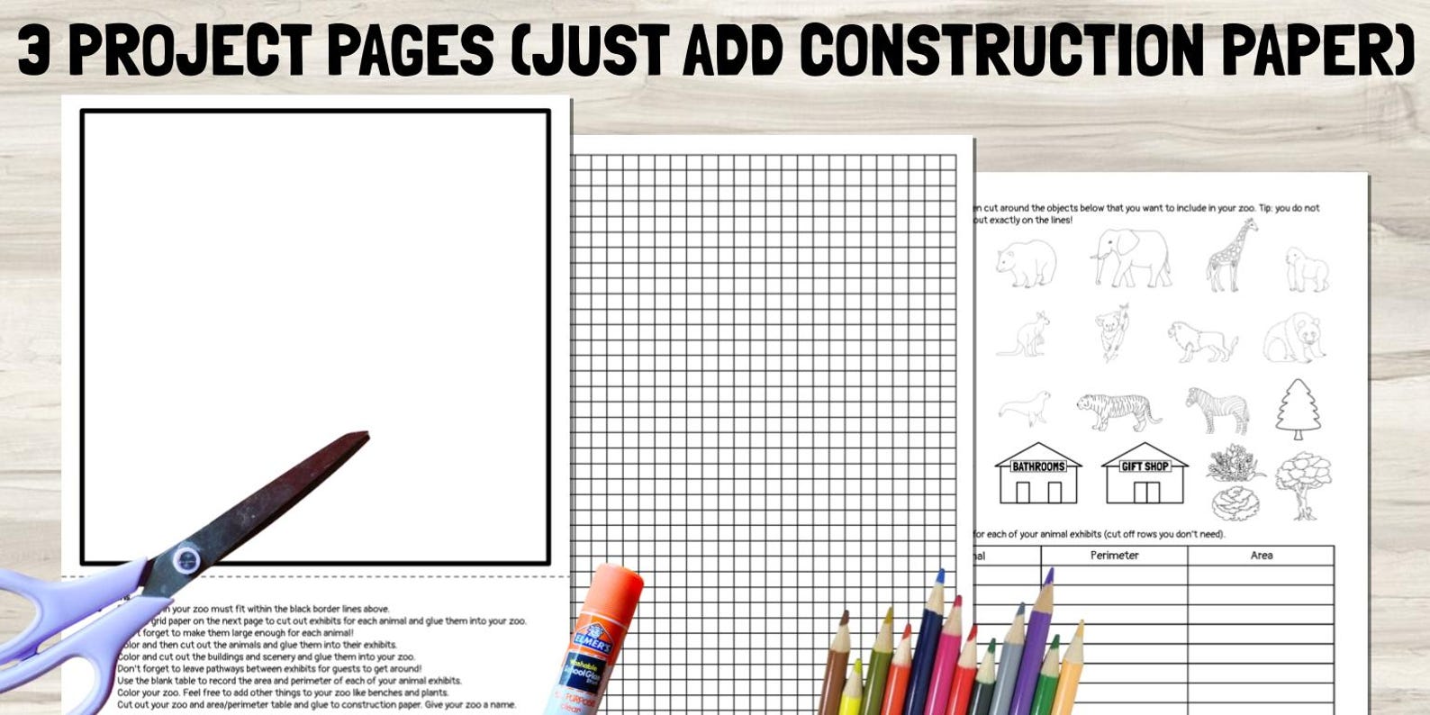 Area and Perimeter Design a Zoo Challenge Math Project Based Learning ...