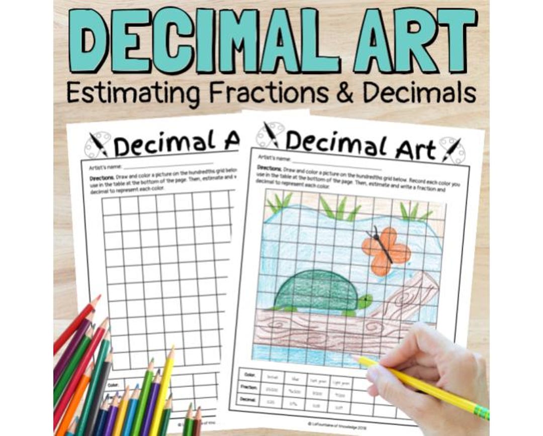 Decimal Art Estimating Fractions and Decimals to Hundredths Practice ...