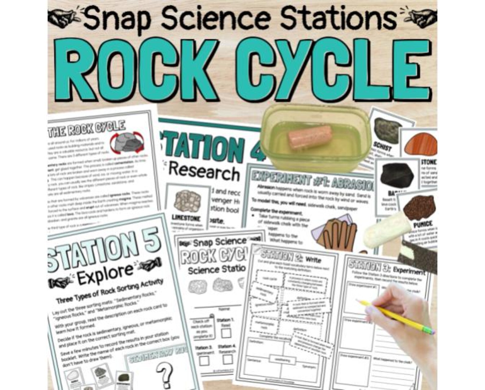 Rock Cycle Science Stations Sedimentary, Igneous, Metamorphic Centers ...