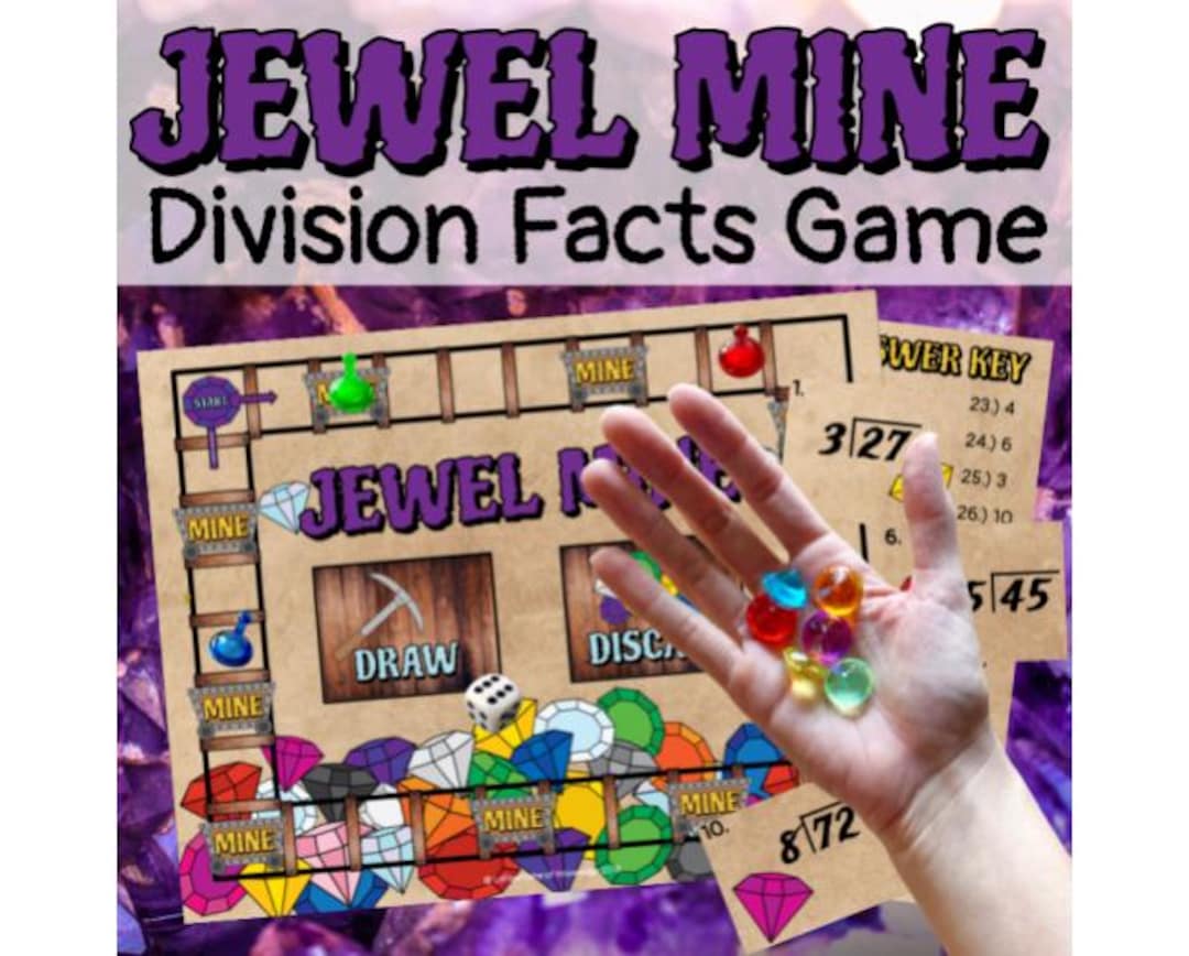 Basic Division Facts Practice Math Board Game JEWEL MINE - Etsy