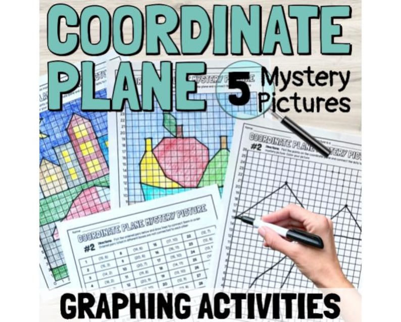 Mystery Pictures Coordinate Plane Graphing Practice for 5th Grade Math ...