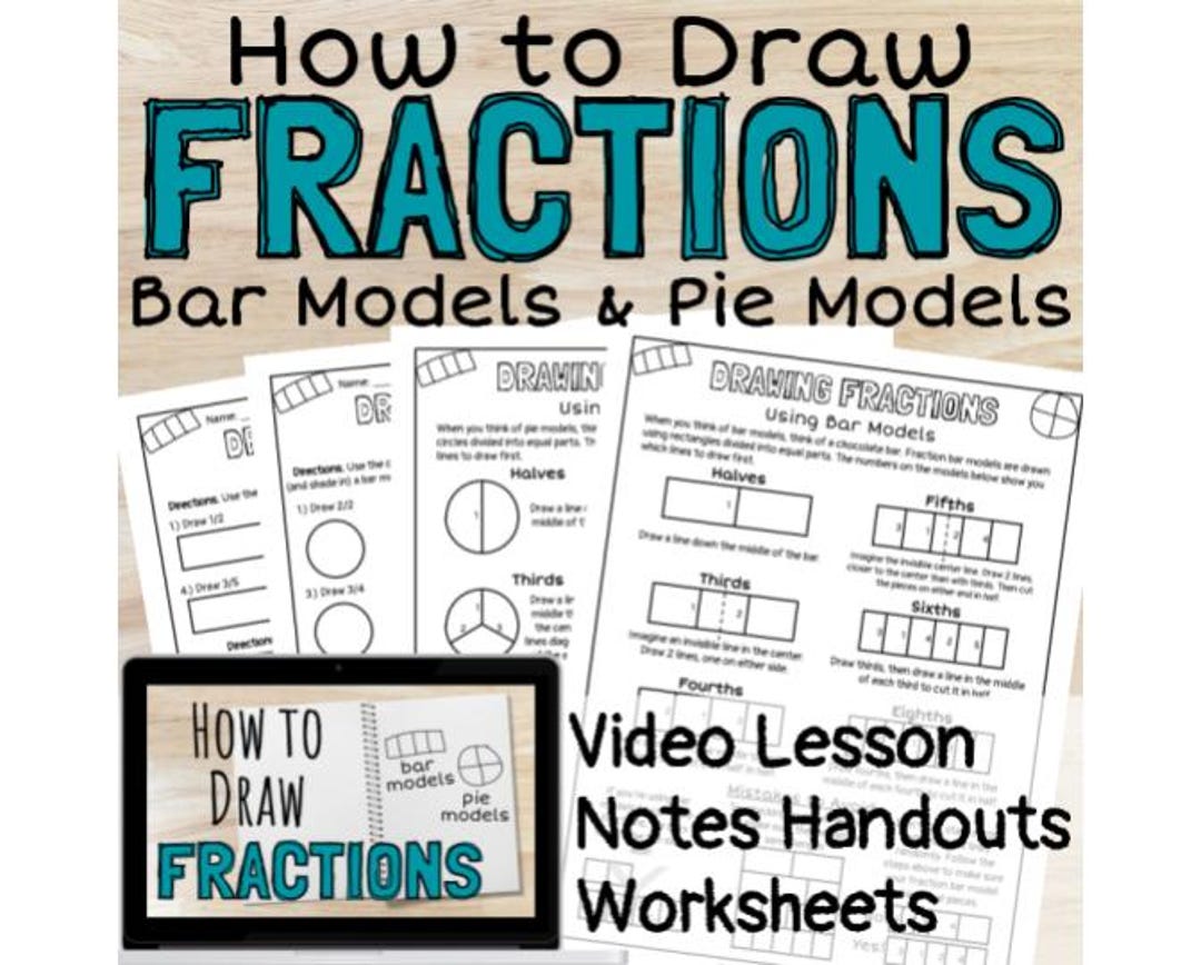 Drawing Fractions With Bar Models and Pie Models Video Lesson, Notes ...