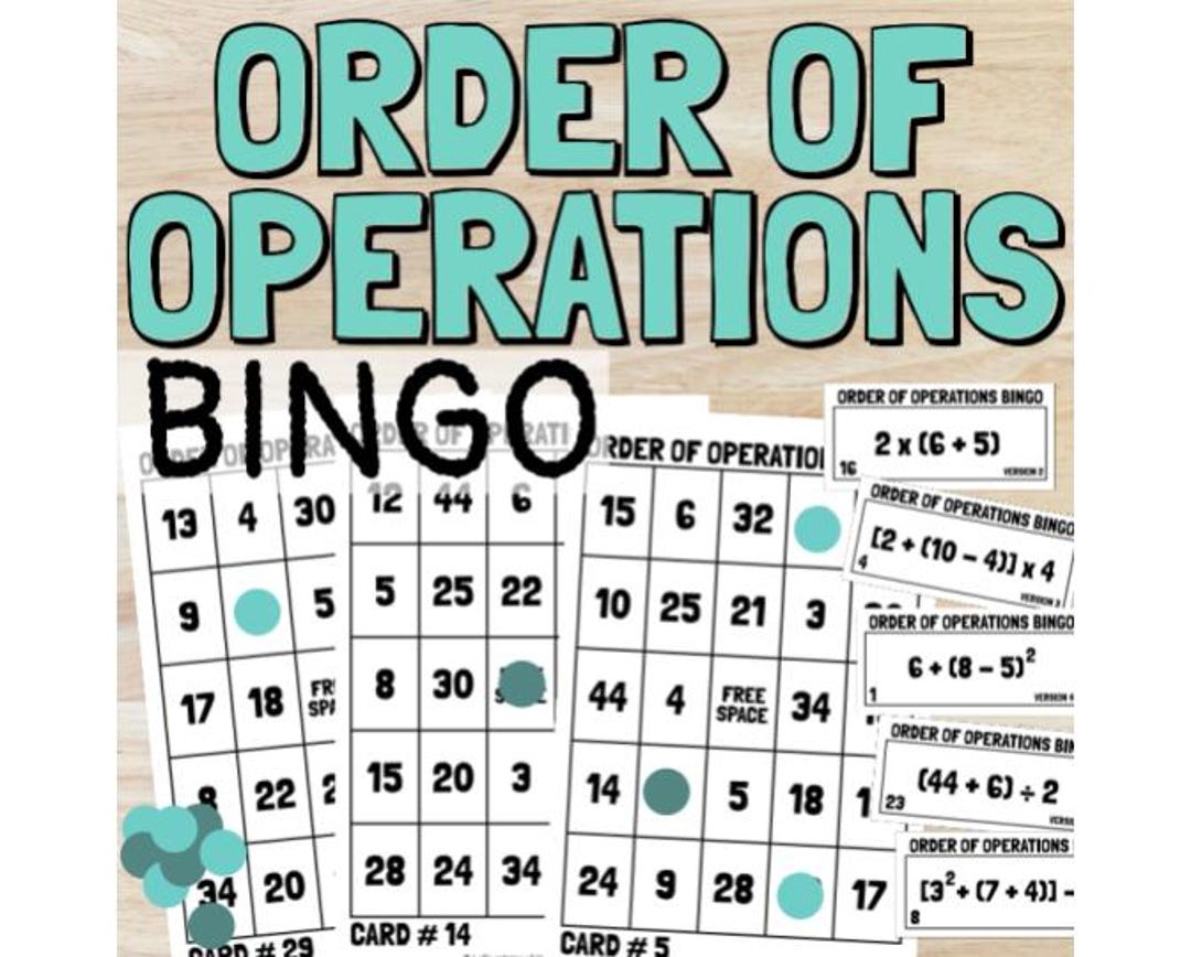 Order of Operations 4 Math Practice Bingo Games PEMDAS - Etsy