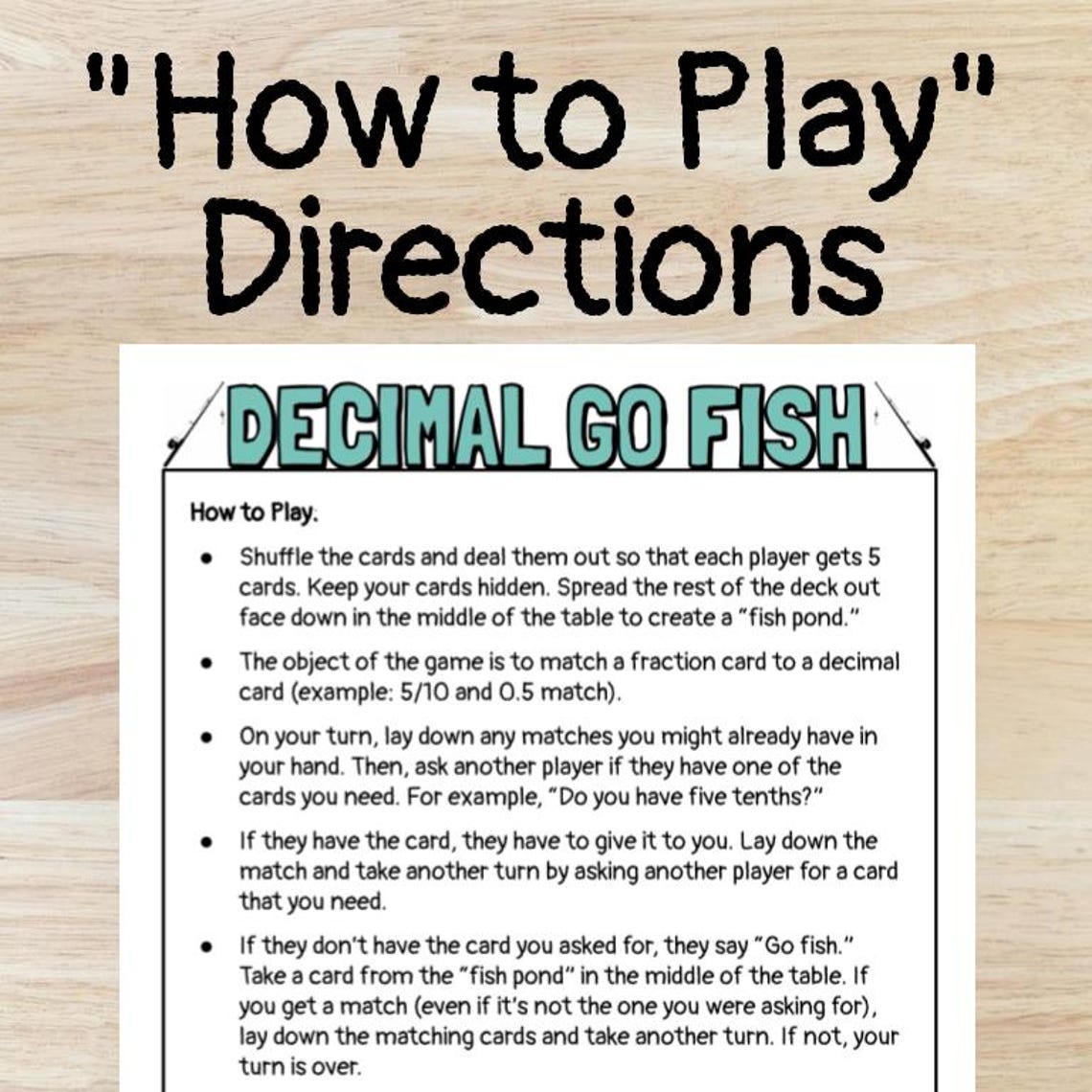 Decimal Go Fish Tenths and Hundredths in Decimal Notation Practice Card ...