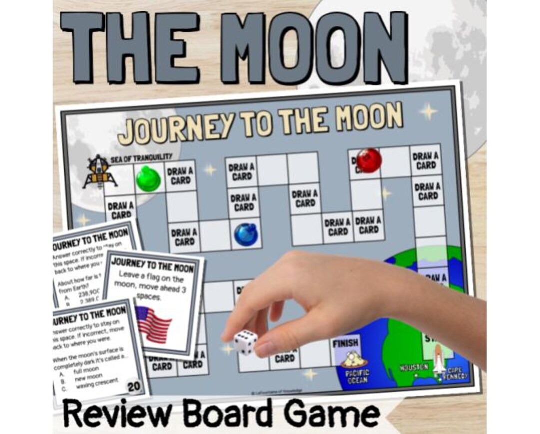 Journey to the Moon Science Review Board Game Moon Landing and Lunar ...