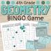 Geometry Bingo Math Game With Lines Angles and Shapes 30 Cards or Make ...
