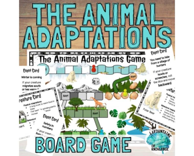 Animal Adaptations Science Board Game With Physical and Behavioral ...