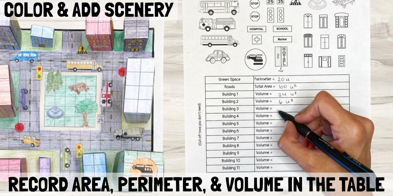 Area, Perimeter, and Volume Design a City Challenge Math Project Based ...