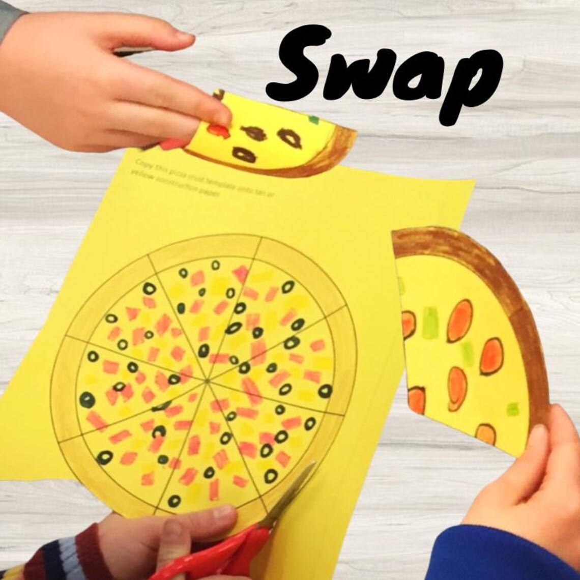 Equivalent Fractions Pizza Swap Hands on Math Activity With Concrete ...