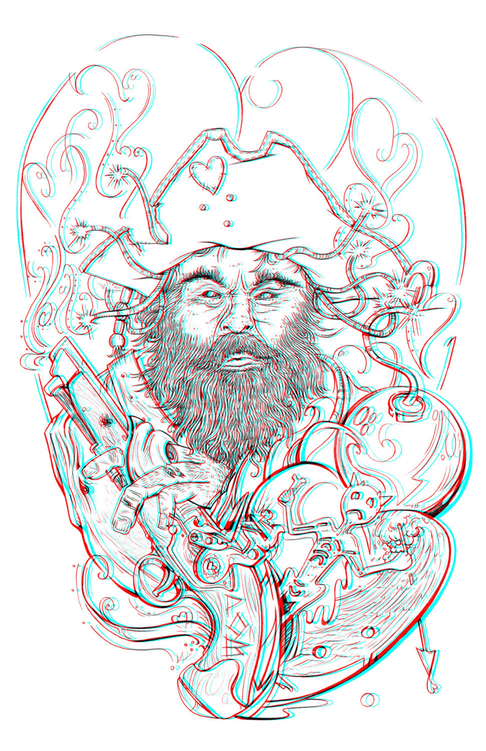 3D Art Print Blackbeard - Etsy