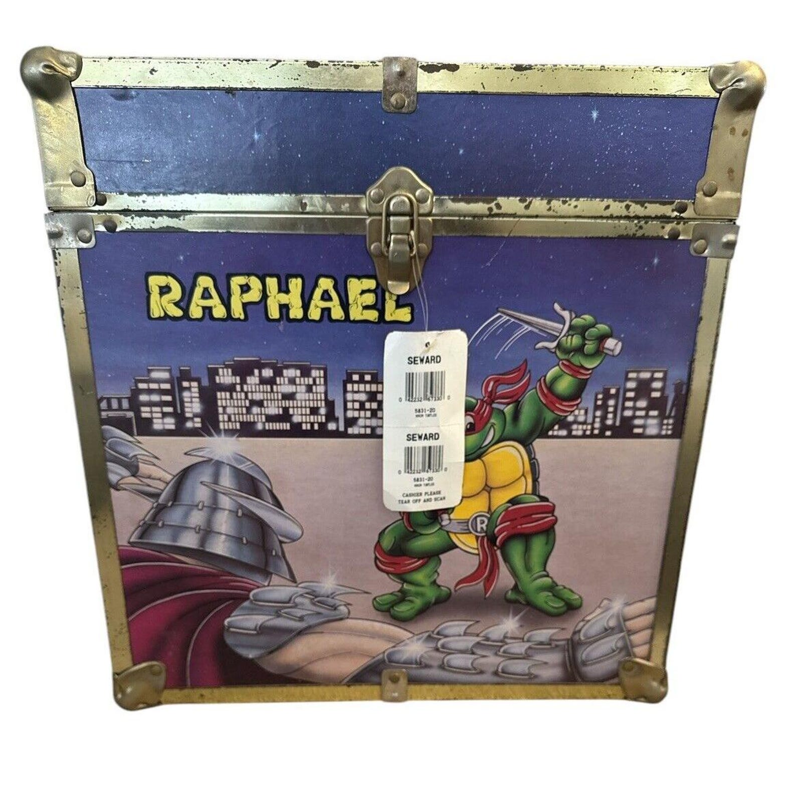 TMNT Seward Teenage Mutant Ninja Turtles Wooden 16" Toy Box Vintage New ...