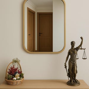 Gold Rectangle Mirror: Modern Farmhouse Bathroom Vanity Wall Decor Home ...