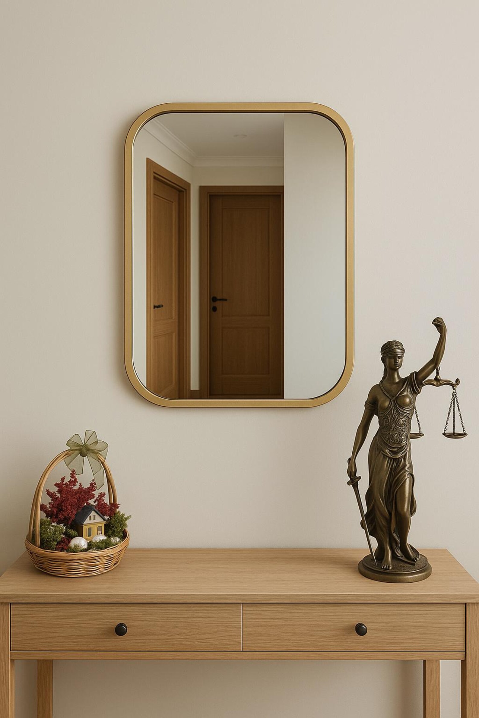 Gold Rectangle Mirror: Modern Farmhouse Bathroom Vanity Wall Decor Home ...
