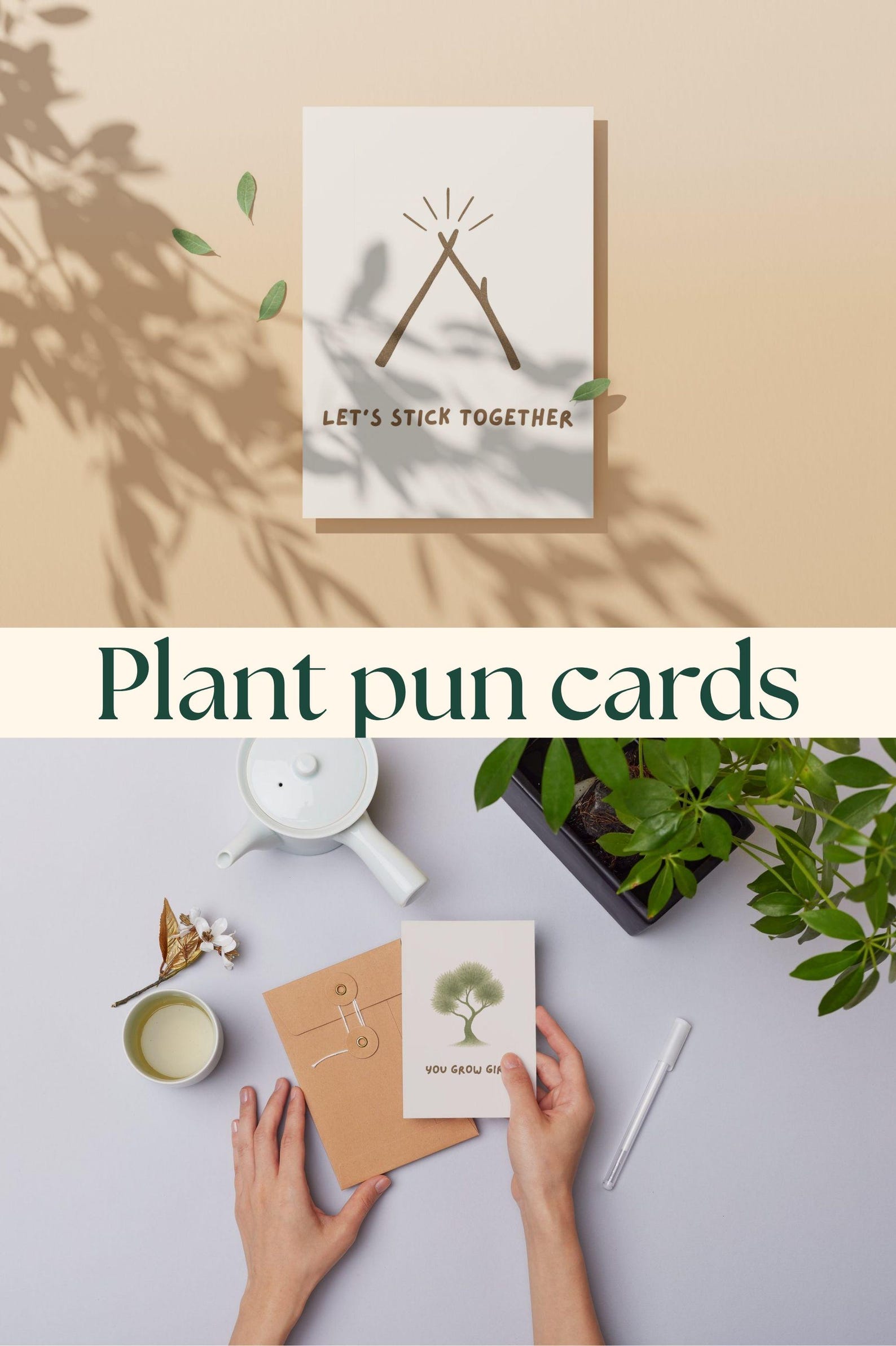 Cheerful Plant Puns: 5x7 Printable Cards With Botanical Humor | Digital ...