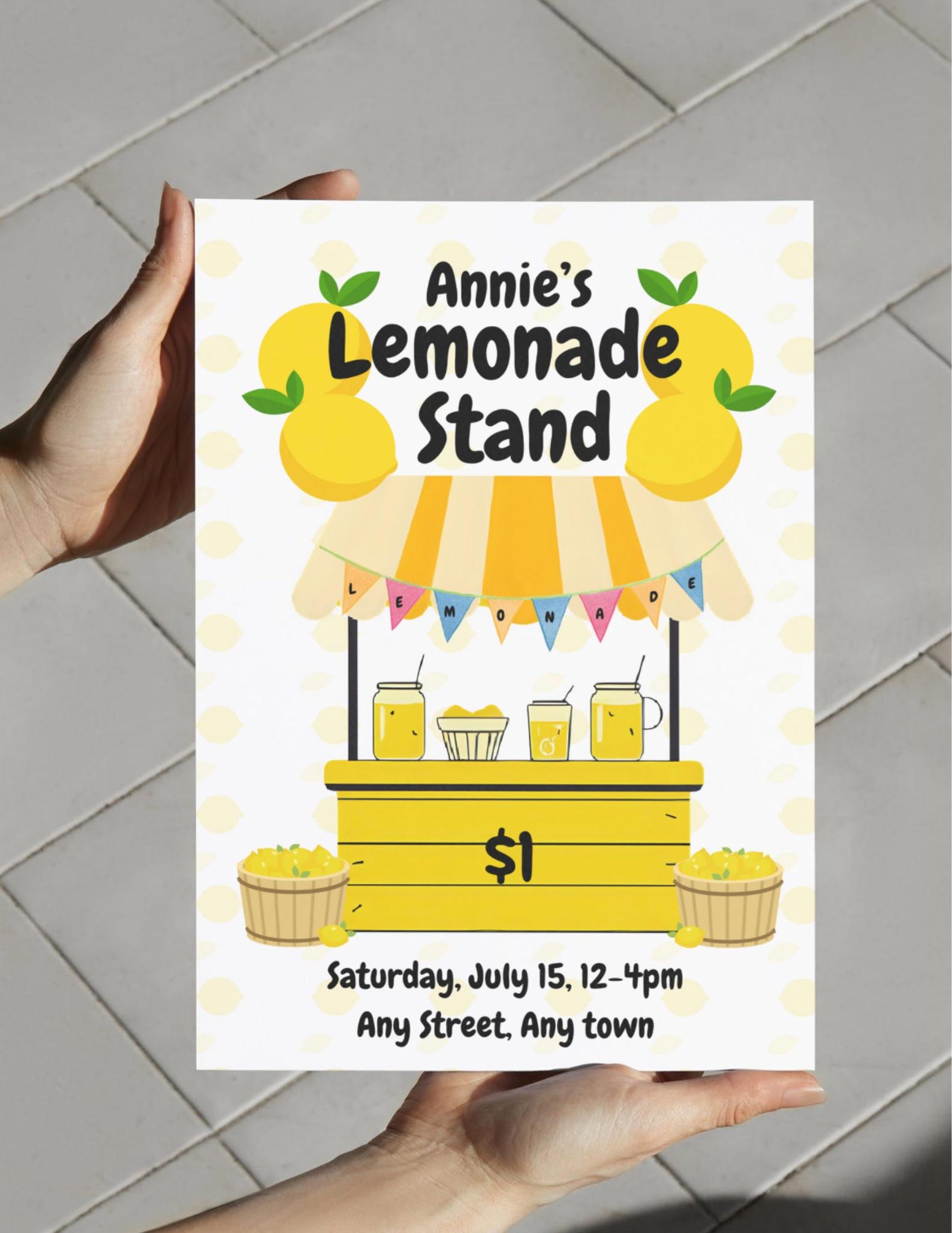 Printable Lemonade Stand Flyer, Canva Free Template, Instant Download ...