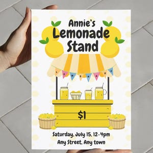 Printable Lemonade Stand Flyer, Canva Free Template, Instant Download ...