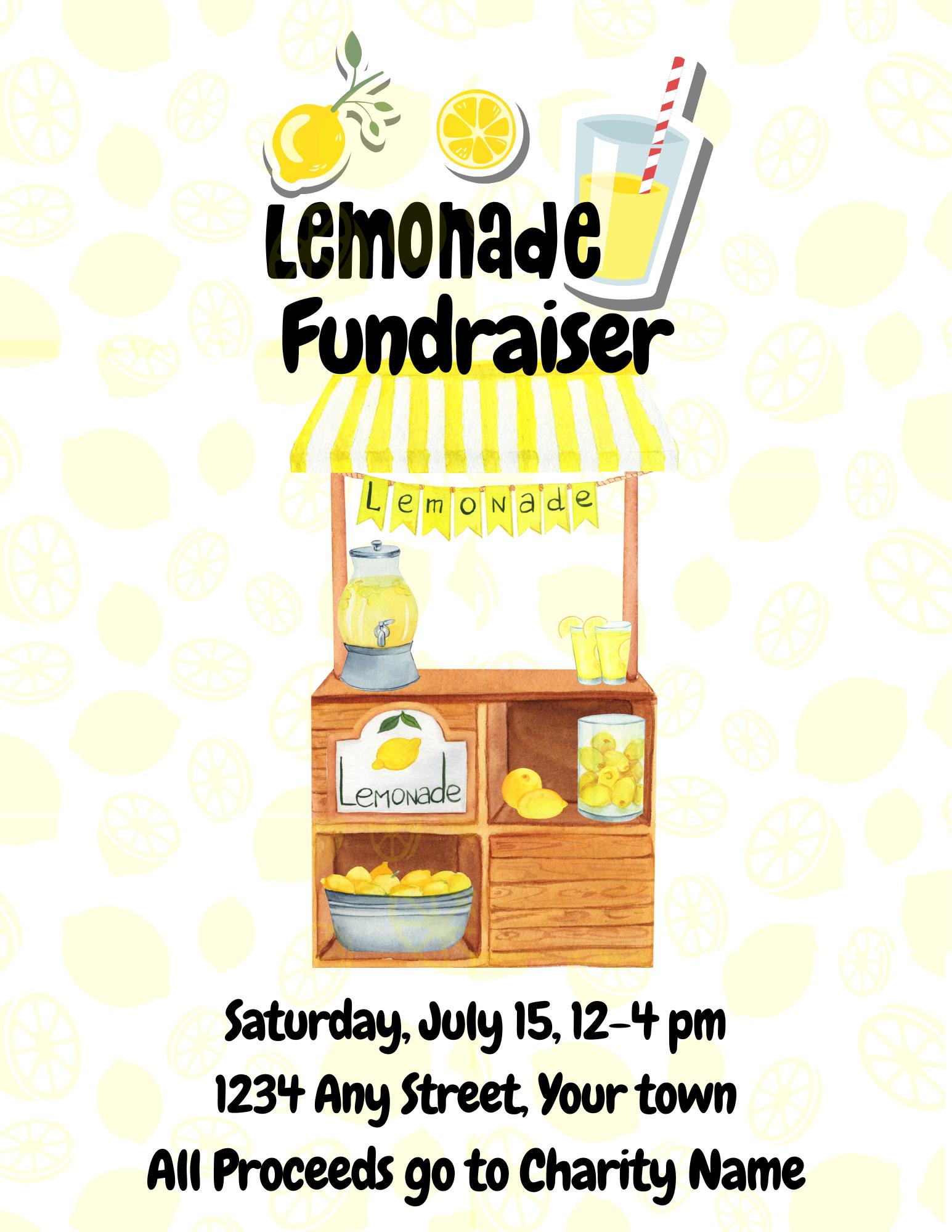 Printable Lemonade Stand Flyer, Canva Pro Template, Instant Download ...