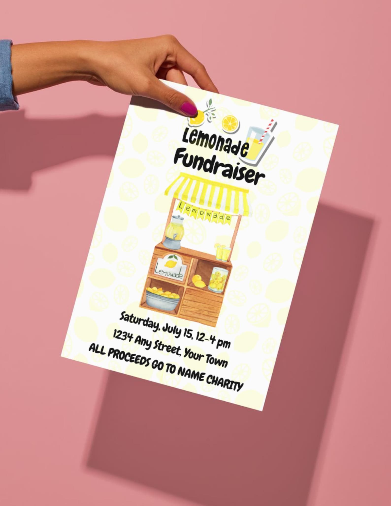 Printable Lemonade Stand Flyer, Canva Pro Template, Instant Download ...