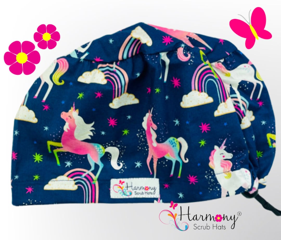 Cute Womens Scrub Cap Unicorn Glam EURO® by Harmony Scrub Hats. Scrub ...