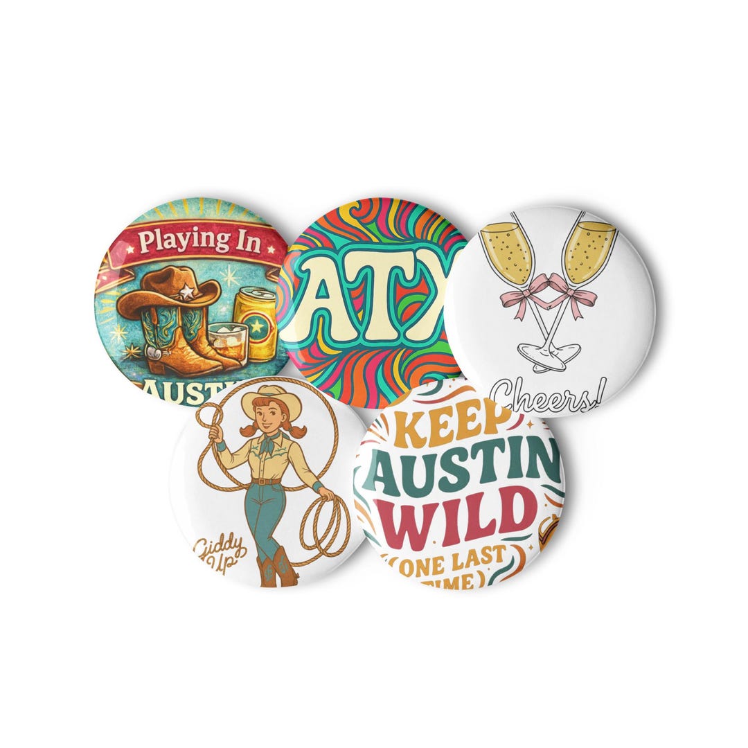 Austin Bachelorette Button Set | Bridesmaid Pin Buttons | Texas ...