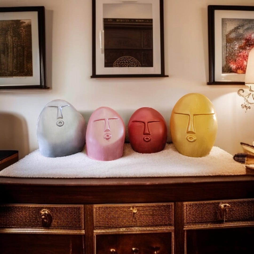 Unique Abstract Face Statue Christmas | Handcrafted Face Bust ...
