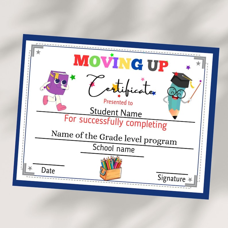 Editable Preschool Moving up Certificate / Prek Moving up Certificate ...