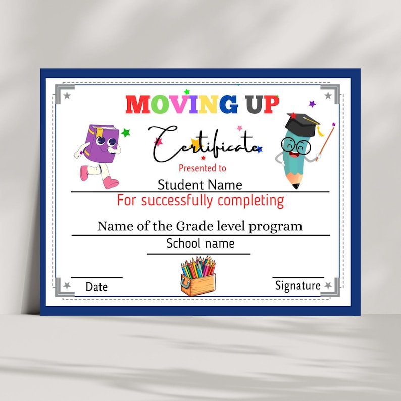 Editable Preschool Moving up Certificate / Prek Moving up Certificate ...