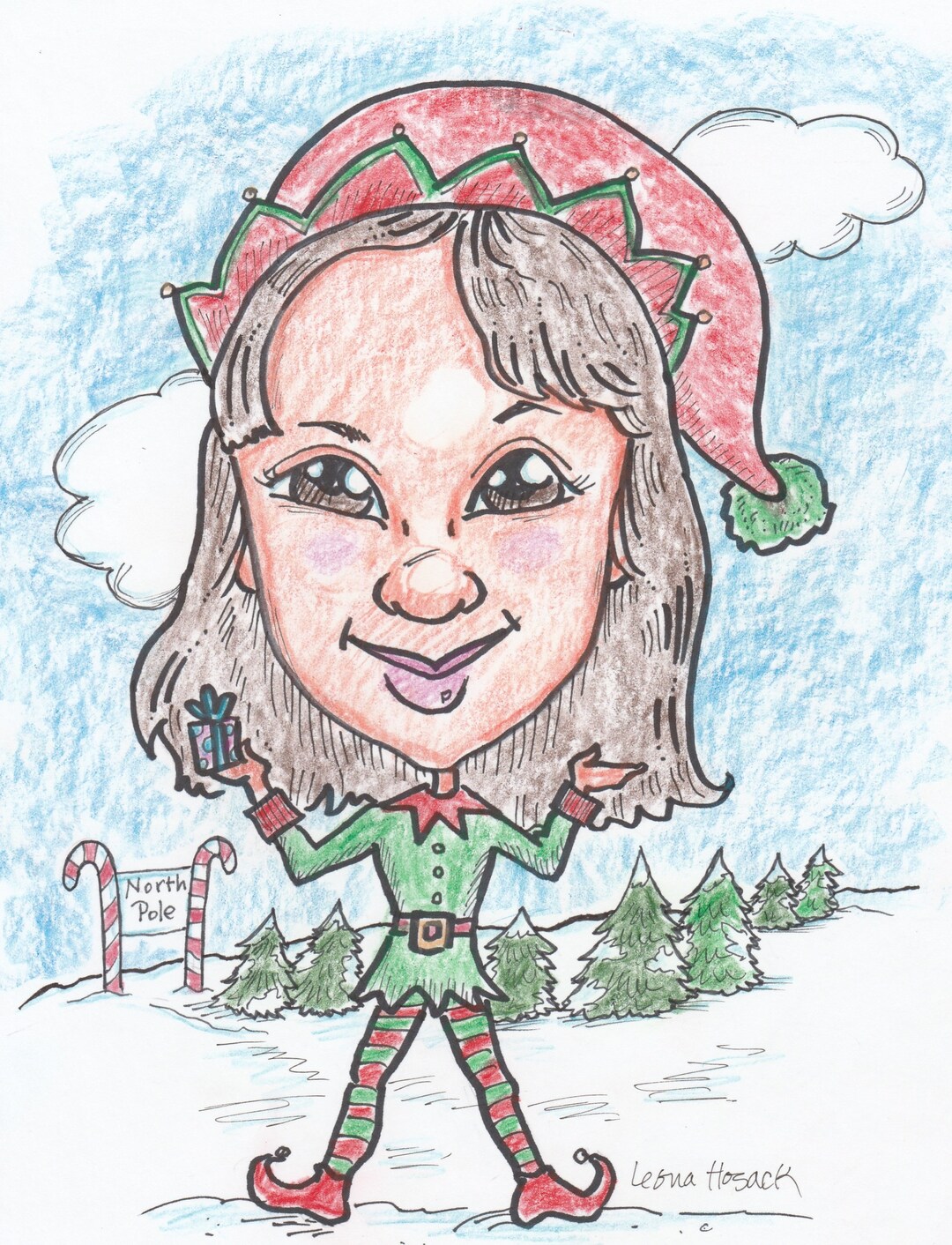 Elf Caricature of You/ Christmas Gift/unique - Etsy