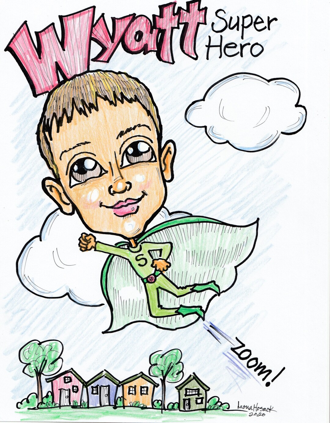 Custom /hand-drawn/superhero Caricature, Mother's Day, Kidcon, Cosplay ...