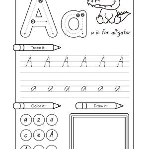 Let’s Learn the Alphabet | A–Z Kindergarten Worksheets Bundle | Letter ...