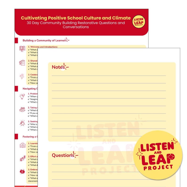 30 Days of Restorative Questions | Back to School SEL & Morning Meeting ...