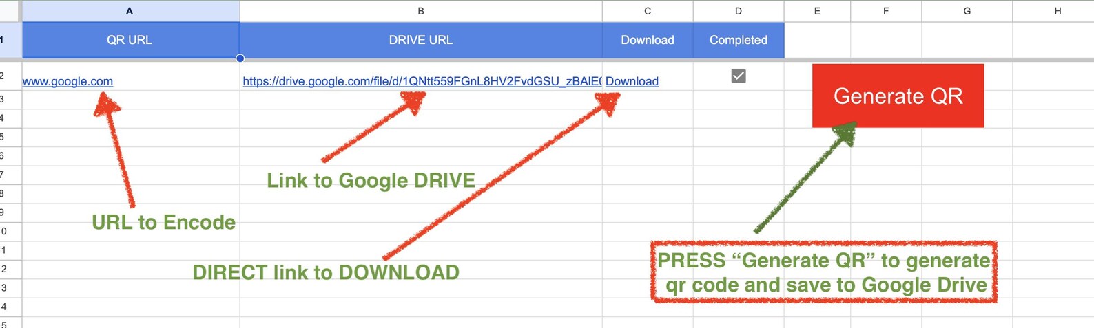 QR Code Generator Template – Google Sheets Automation Tool - Etsy