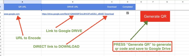 QR Code Generator Template – Google Sheets Automation Tool - Etsy
