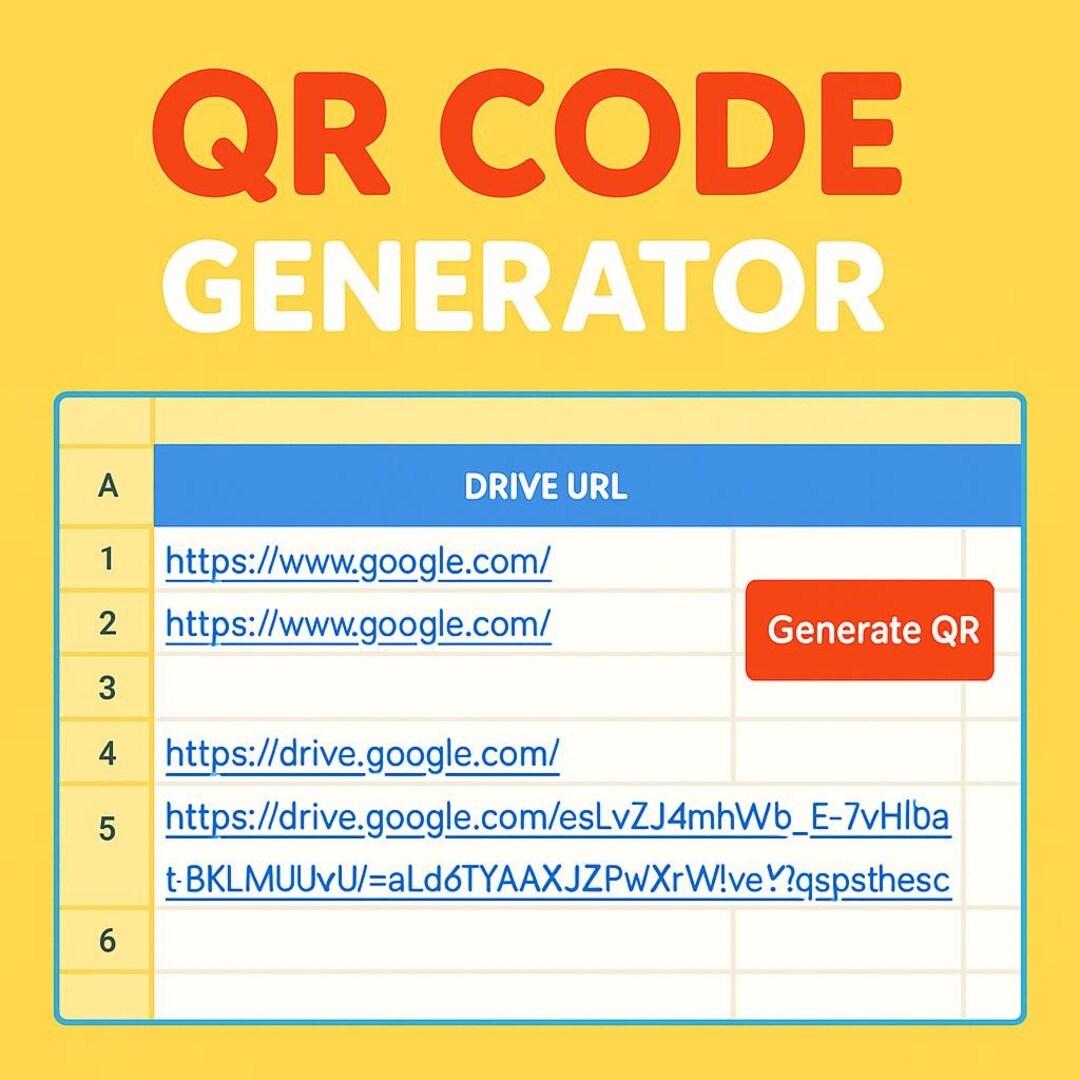 QR Code Generator Template – Google Sheets Automation Tool - Etsy