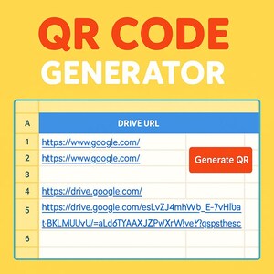 QR Code Generator Template – Google Sheets Automation Tool - Etsy