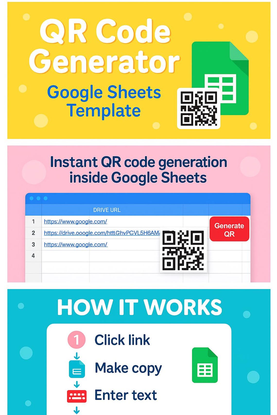 QR Code Generator Template – Google Sheets Automation Tool - Etsy