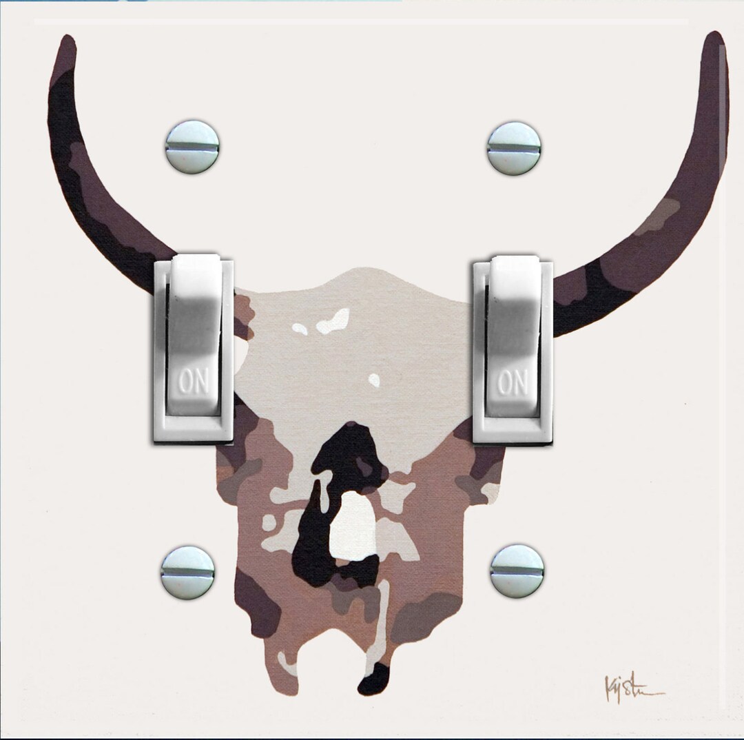 SKULL Switch Plate (double) - Etsy