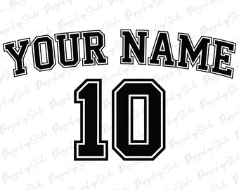 Custom Jersey Name Svg, Personalized Jersey Number Svg, Jersey Template ...