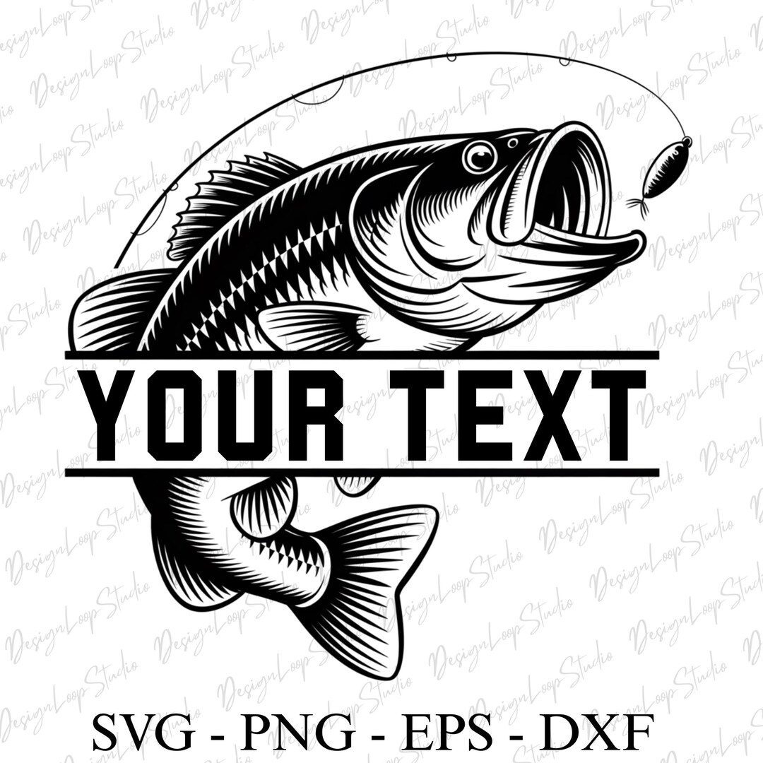 Bass Fishing Monogram Svg, Bass Clipart, Bass Vector, Bass Cricut, Bass ...