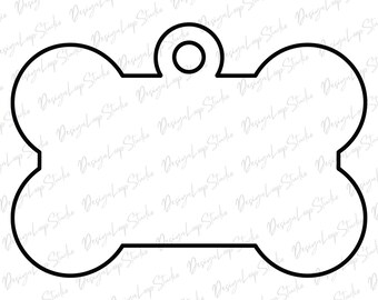 Blank Dog Bone Tag Outline Svg | Dog Tag Outline Silhouette | Dog Tag ...