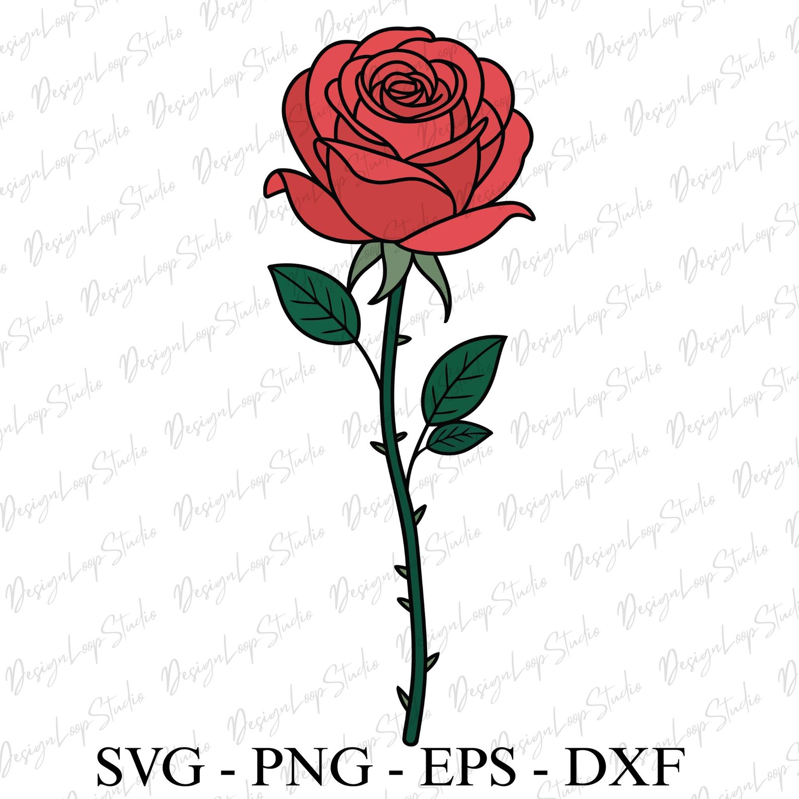 Single Red Rose Svg, Download Vector Cut File, Bmp,png, Jpg Cricut ...