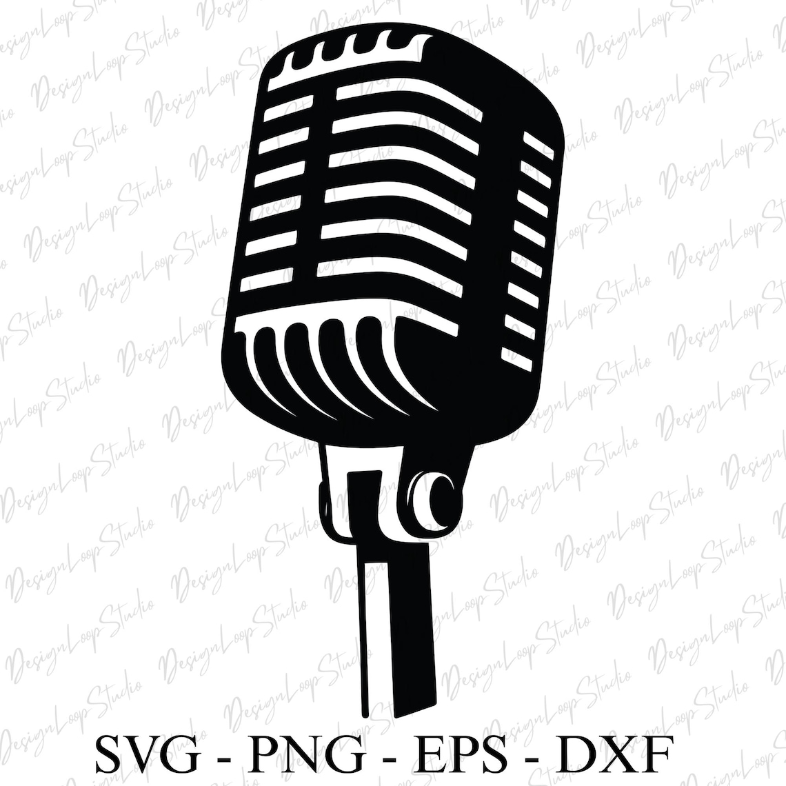 Vintage Microphone Svg, Download SVG, Png Cut File, Microphone Digital ...