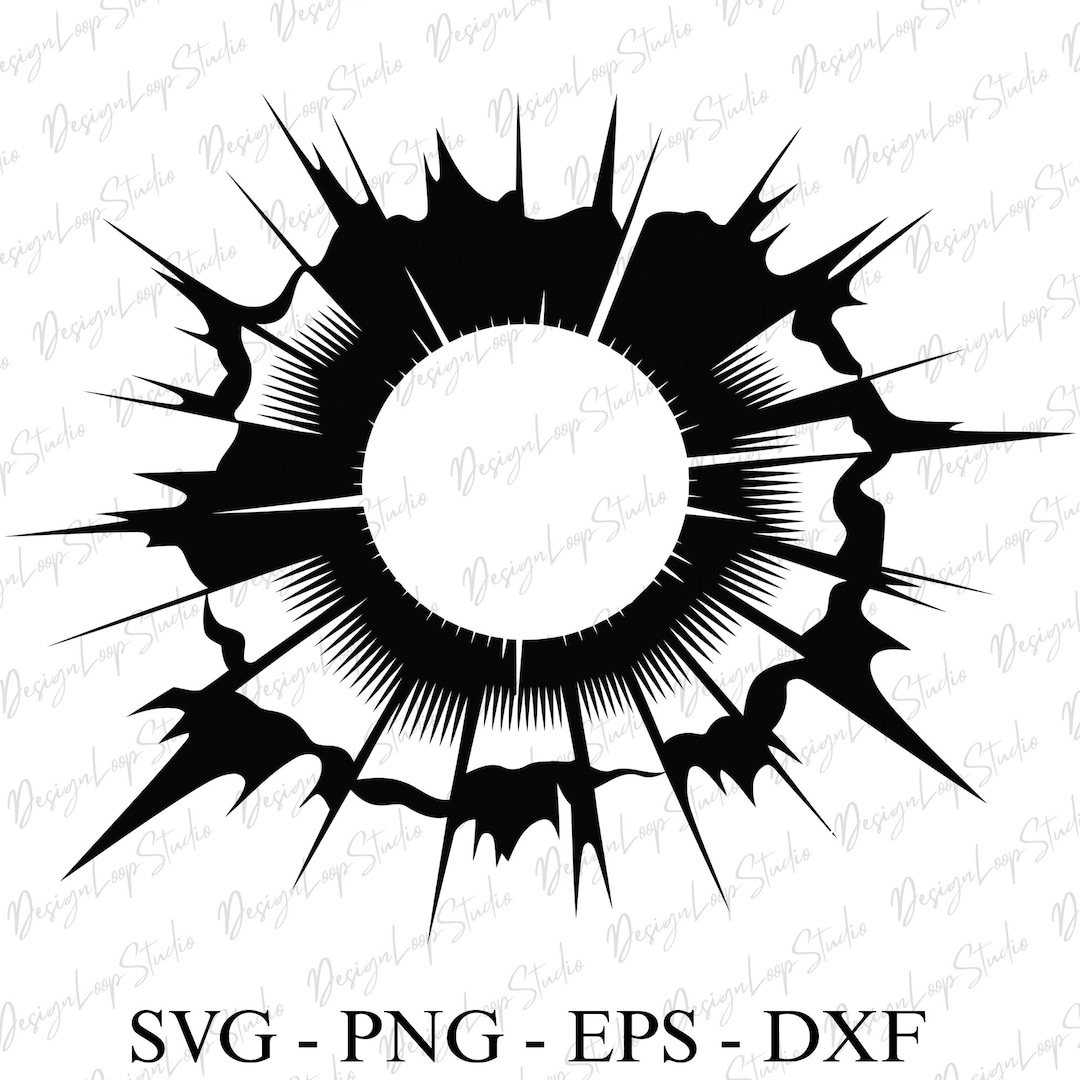 Bullet Hole SVG | Vector Graphic, Cut Print, Dye Sub Laser ,engrave ...