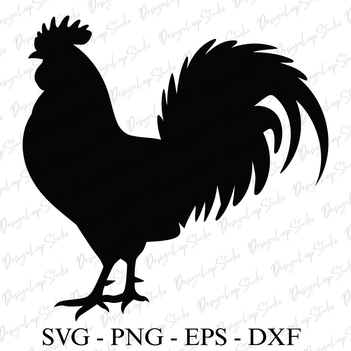 Rooster Svg. Vector Cut File for Cricut, the Big Black Rooster, Pdf Png ...