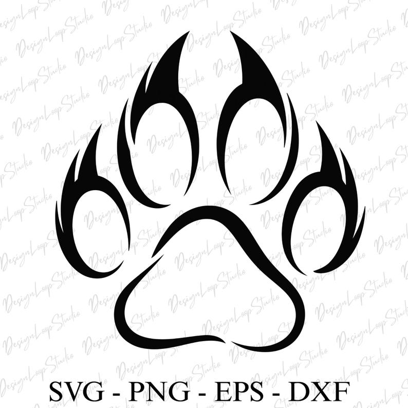 Tiger Paw Outline Svg, Tiger Paw Svg, Tiger Paw Decal, Tiger Paw Png ...