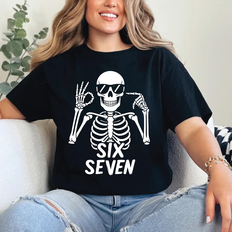 Six Seven 6 7 Meme Funny Skeleton Hands Svg Png, Skeleton Svg, Spooky ...