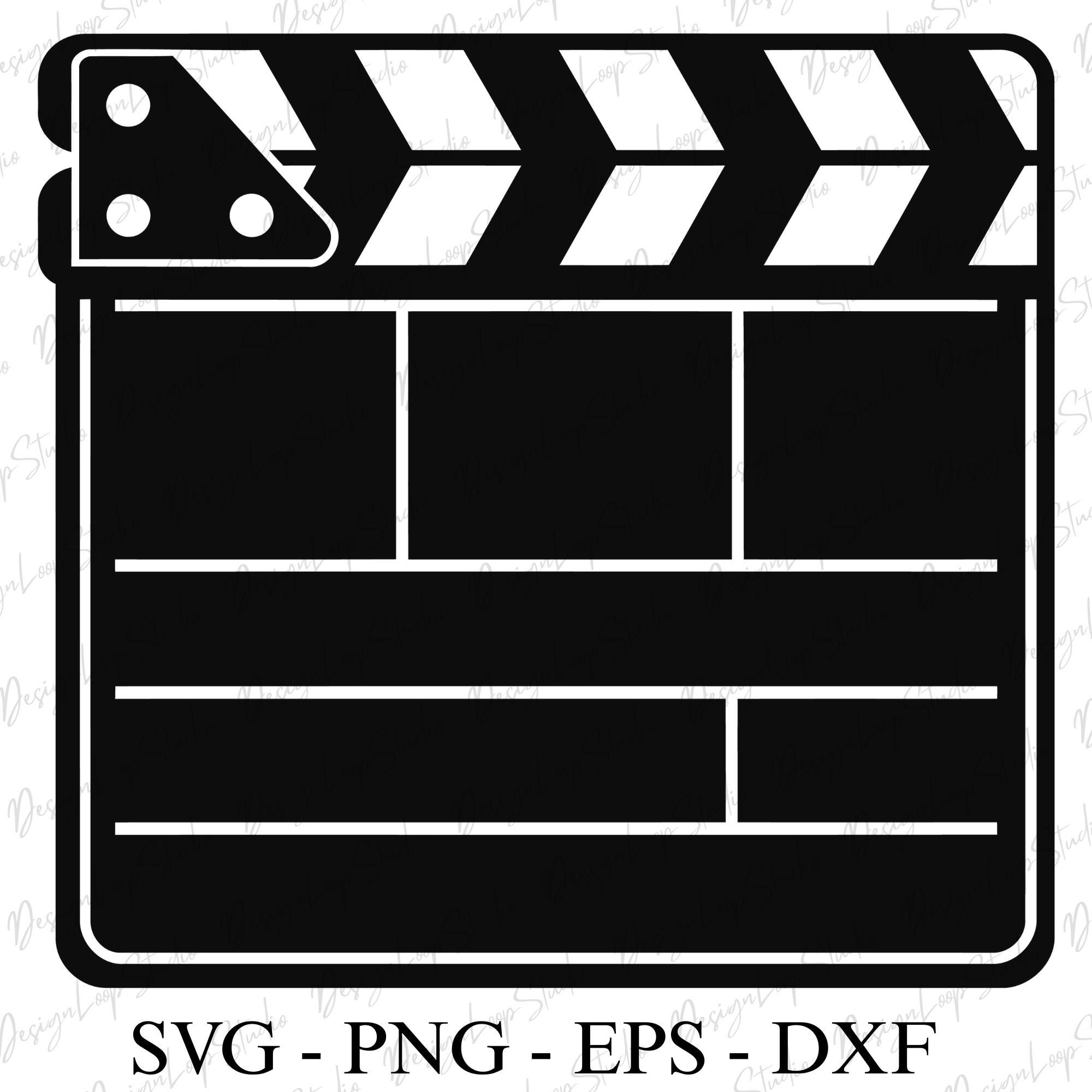 Movie Scene Clapperboard Svg, Vector Cut File for Cricut, Movie Theatre ...